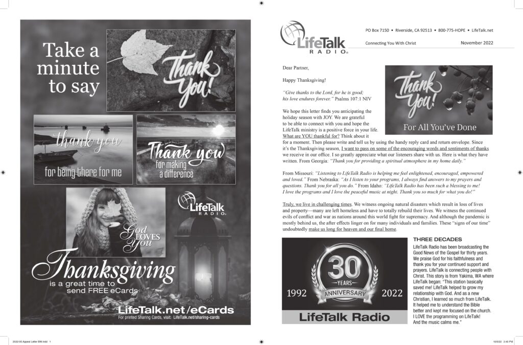 Lifetalk Radio » Ministry Newsletters